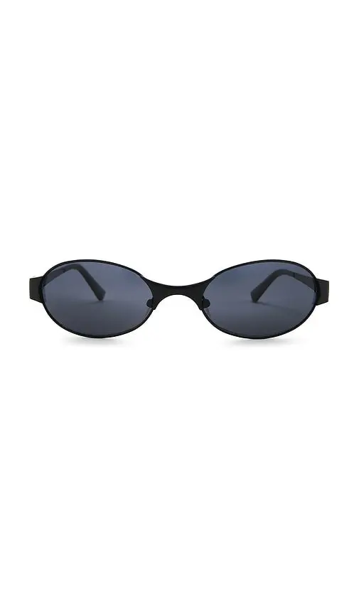 Le Specs Frostbite Oval Frame Sunglasses - Black
