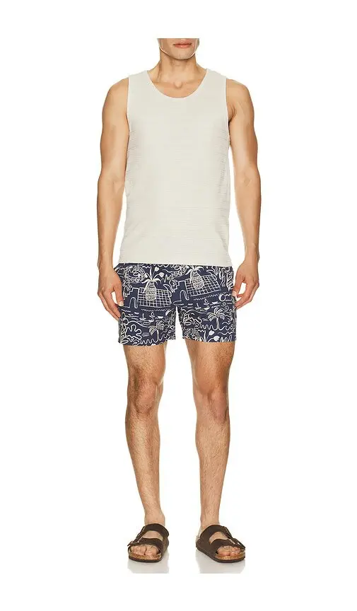 Marine Layer Tailored 5 Swim Trunk - Blue