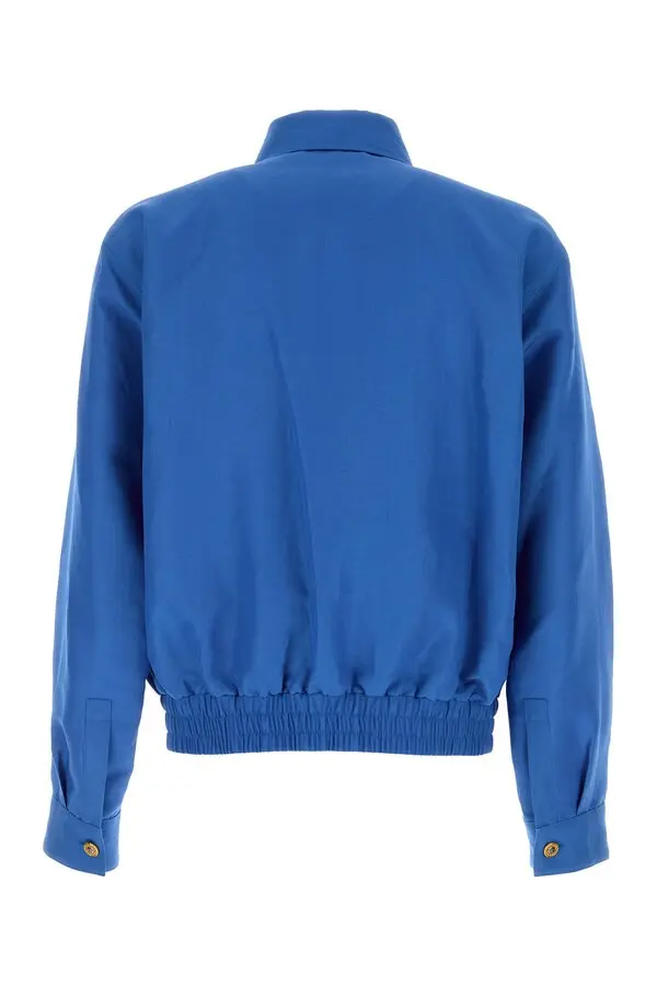 Versace Virgin Wool And Linen Blend Bomber Jacket