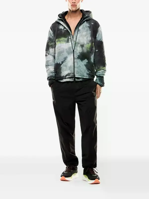 EA7 Abstract Print Hooded Jacket