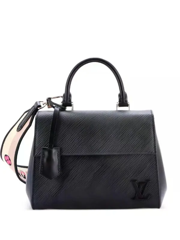 LOUIS VUITTON Cluny Top Handle Bag Epi Leather Mini Satchel - Black