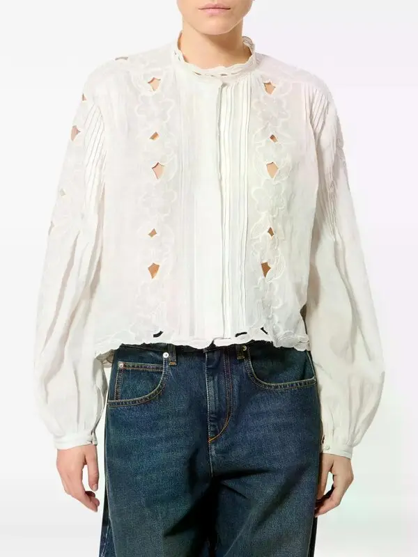 Isabel Marant Étoile Embroidered Ramie Blouse - White