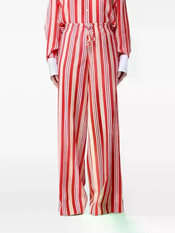 Ermanno Scervino Striped Wide-leg Trousers - Red