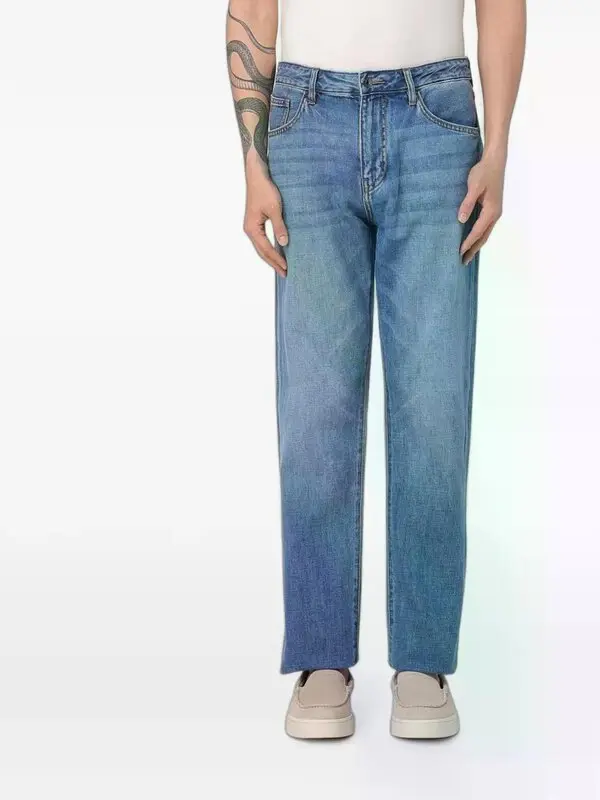 Emporio Armani Logo Patch Jeans - Blue