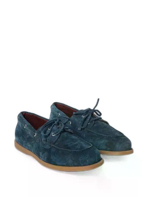 Etro Paisley-print Suede Loafers - Blue