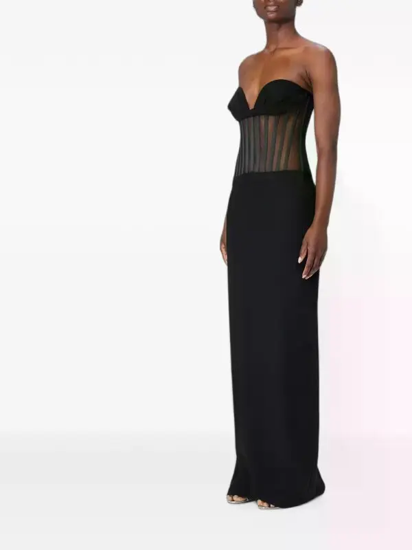 MONOT Strapless Sweetheart Neck Maxi Dress