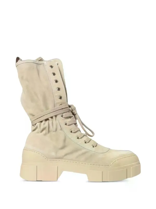 VIC MATIE V14 Roccia Lace-up Suede Boots - Neutrals