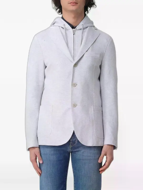 Eleventy Single-breasted Piqué-jersey Blazer