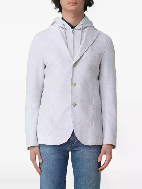 Eleventy Single-breasted Piqué-jersey Blazer