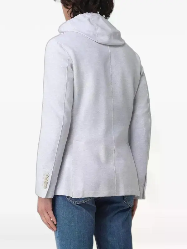 Eleventy Single-breasted Piqué-jersey Blazer - Grey