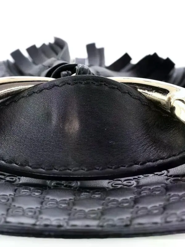 Gucci Emily Chain Flap Bag Microssima Leather Shoulder Bag - Black