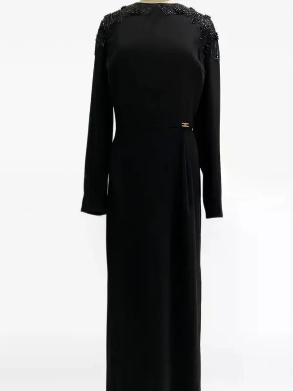Elisabetta Franchi Sequin Embellished Maxi Dress - Black