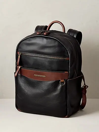 Overland Fairfield Leather Travel Backpack - Black