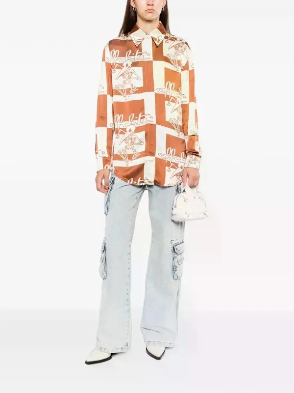 Off-White Skeleton Print Check Shirt