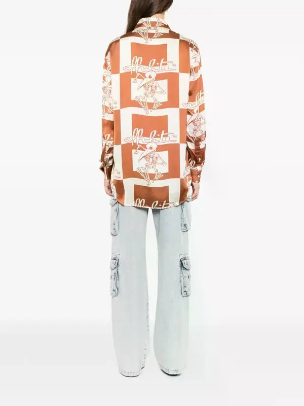 Off-White Skeleton Print Check Shirt