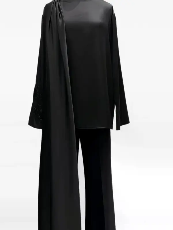 Elisabetta Franchi Embellished Asymmetrical Blouse - Black