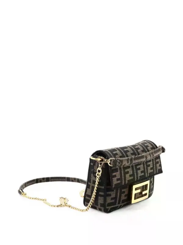 Fendi Baguette Nm Bag Zucca Canvas Mini Crossbody Bag - Brown