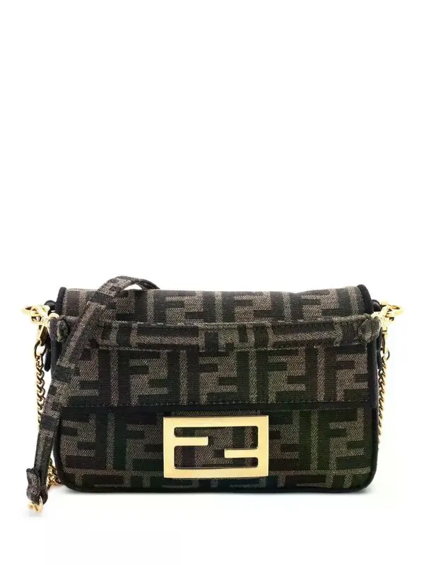 Fendi Baguette Nm Bag Zucca Canvas Mini Crossbody Bag - Brown