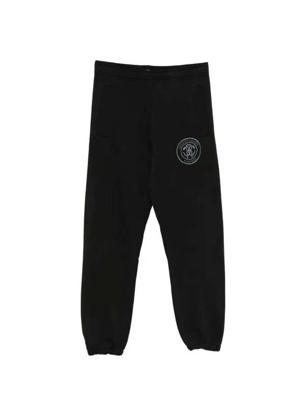 Roberto Cavalli Logo Teal Embroidered Pants - Black