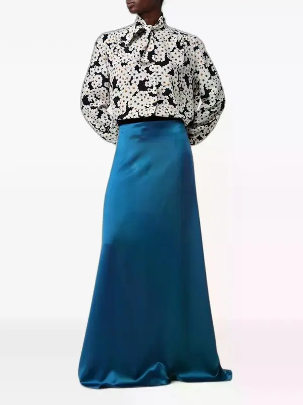 Valentino Garavani Valentina Silk Maxi Skirt - Blue