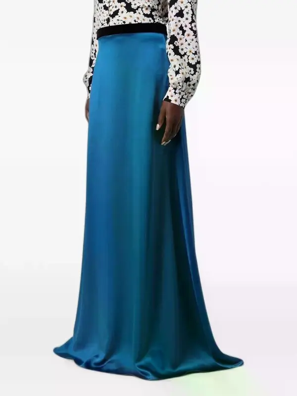 Valentino Garavani Valentina Silk Maxi Skirt - Blue