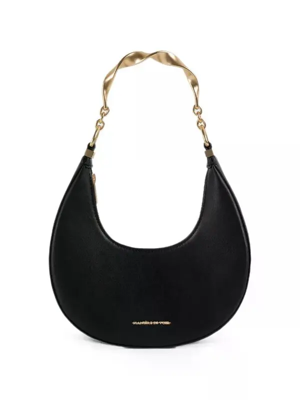 Manière De Voir Sculpted Leather Crescent Bag - Black
