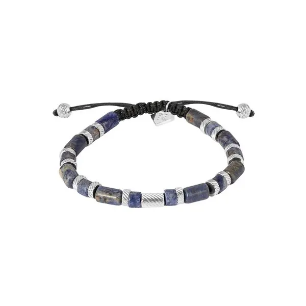 Tateossian Thompson Sodalite Twist Beaded Bracelet - Silver/blue