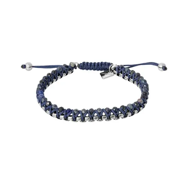 Tateossian Sterling Silver And Sodalite Friendship Knot Bracelet - Silver/blue