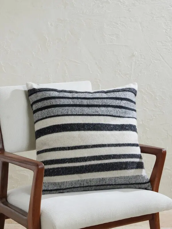THE ELDER STATESMAN Striped Knitted Cashmere Pillow
