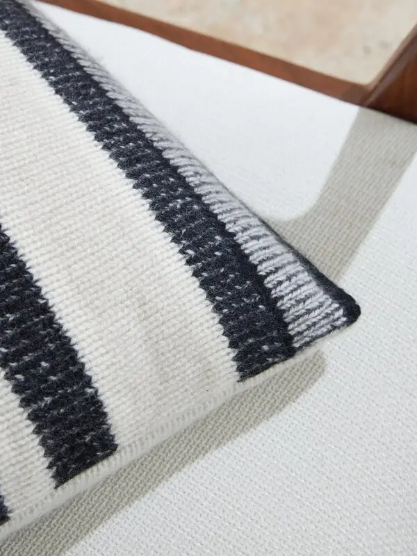 THE ELDER STATESMAN Striped Knitted Cashmere Pillow