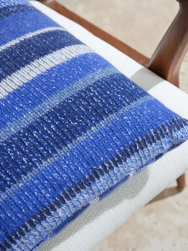 THE ELDER STATESMAN Striped Knitted Cashmere Pillow