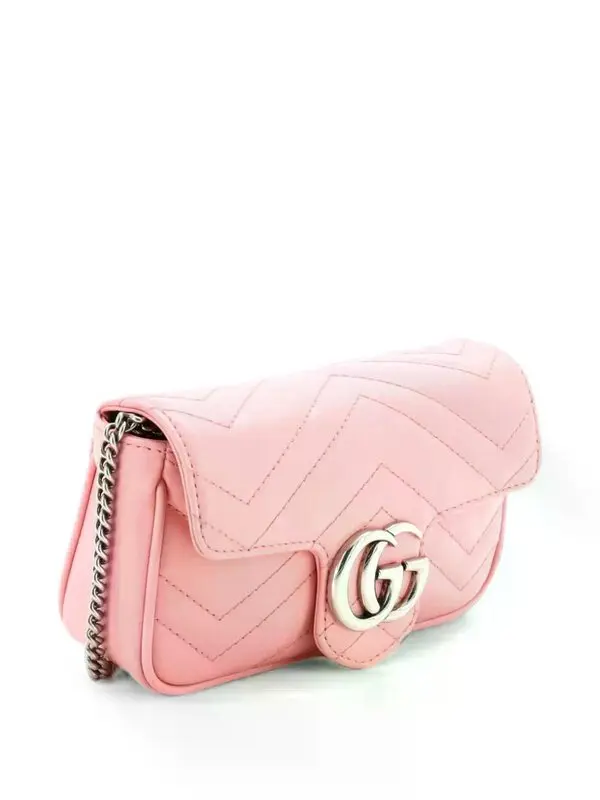 Gucci Matelassé Leather Super Mini Crossbody Bag - Pink