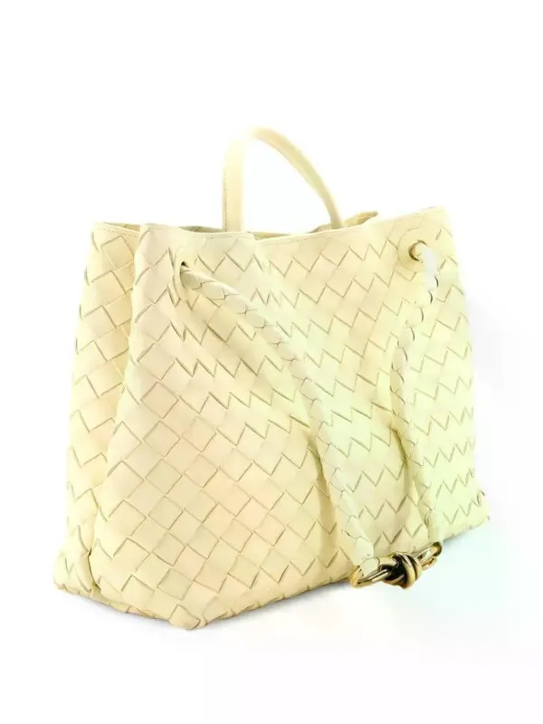 Bottega Veneta Andiamo Top Handle Bag Intrecciato Nappa Medium Satchel - Yellow