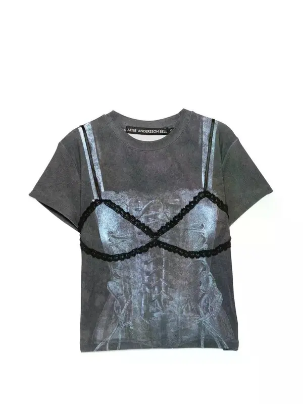 Andersson Bell Lingerie Trompe L'oeil T-shirt - Grey