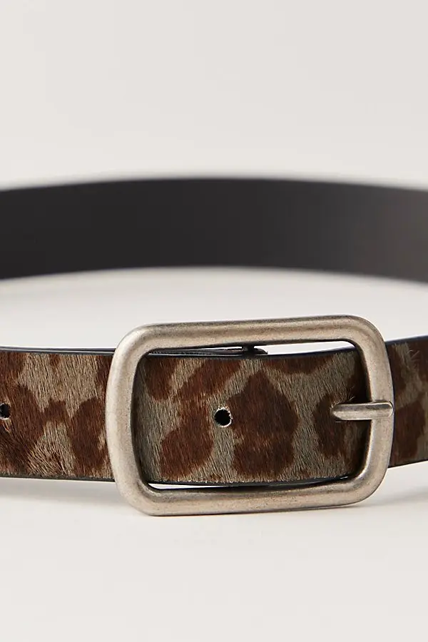 Free People Scout Slim Belt - Grey Leopard