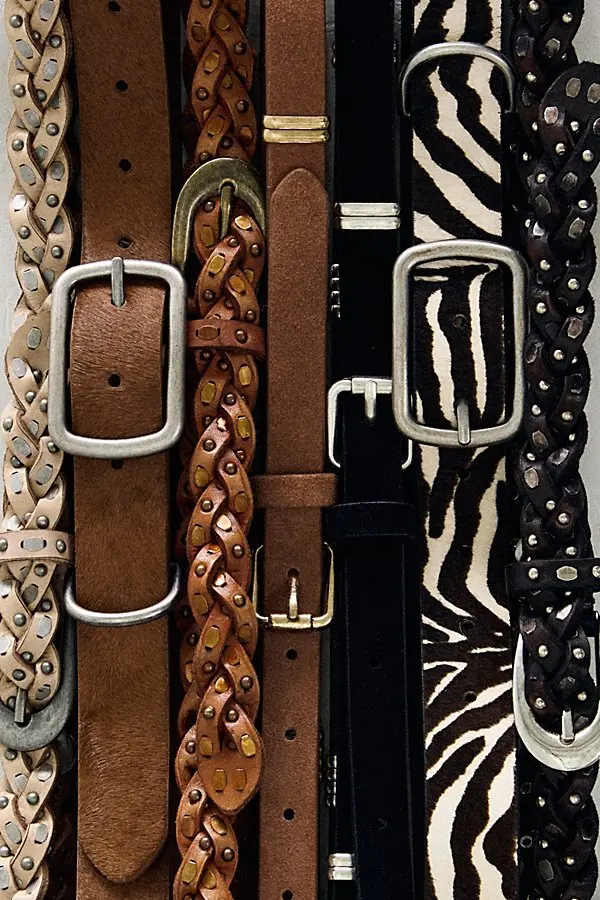 Free People Scout Slim Belt - Zebra