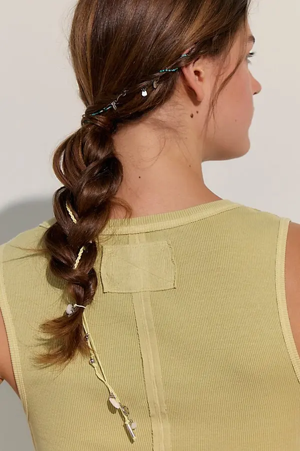 Free People Sayulita Braid-in Hair Clip With Charms - Light Yellow