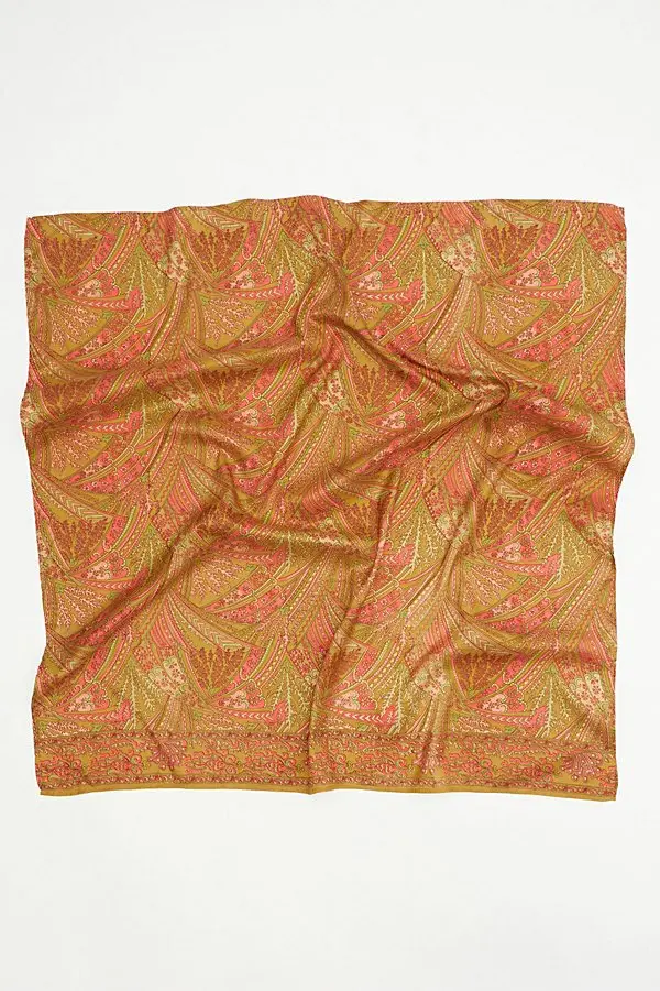 ANCHAL Vintage Silk Square Scarf No. 260210 - Pink