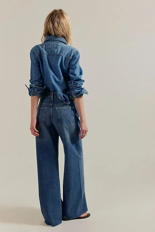 Free People We The Free Alter Ego Wide-leg Twisted Jeans - Retrospect