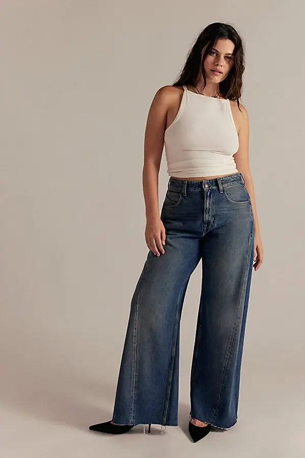 Free People We The Free Alter Ego Wide-leg Twisted Jeans - Retrospect