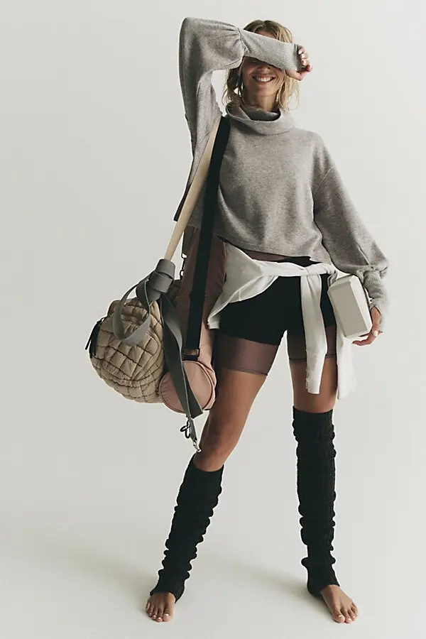 Free People Cool Down Stirrup Leg Warmers - Black