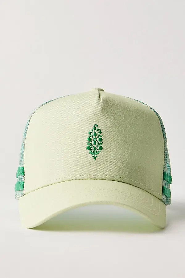 Free People Weekend Adventurer Trucker Hat - Green Combo