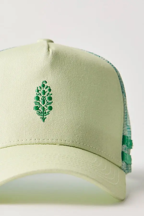 Free People Weekend Adventurer Trucker Hat - Green Combo