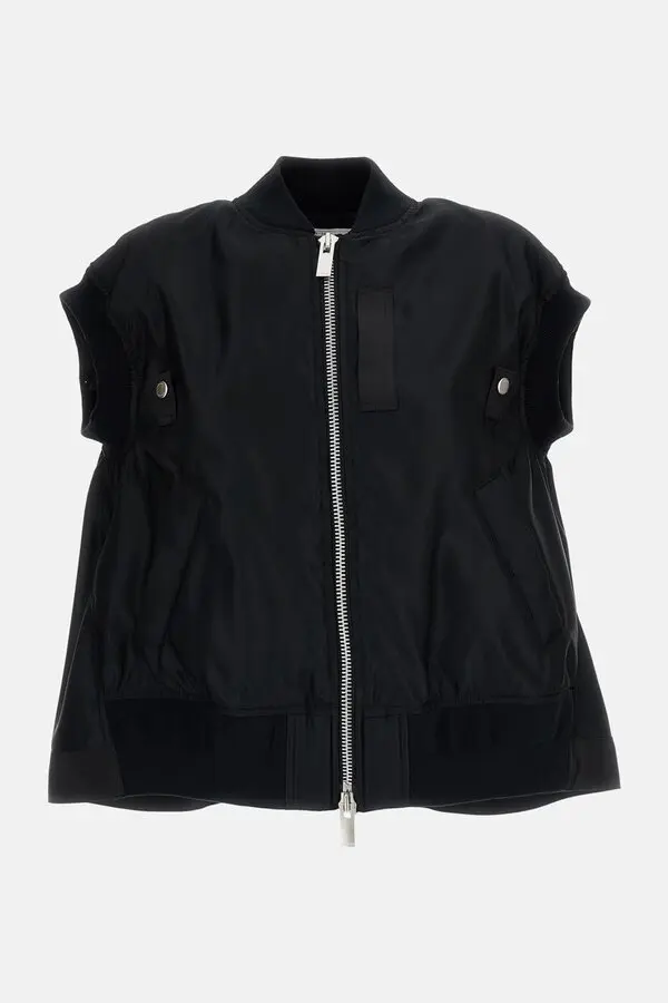 Sacai Nylon Twill Gilet - Black