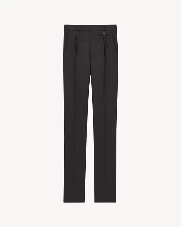 Saint Laurent Tapered Pants In Felted Wool Gabardine