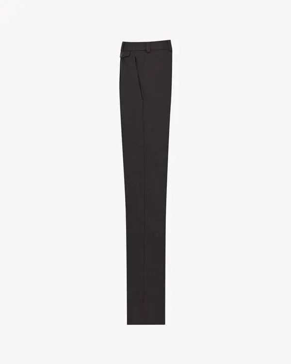 Saint Laurent Tapered Pants In Felted Wool Gabardine