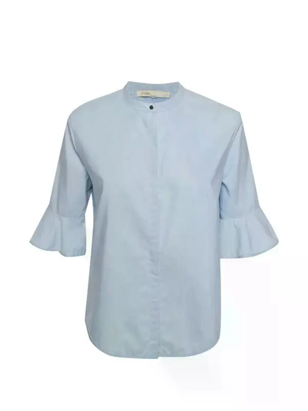 Maje Striped Ruffle-sleeve Shirt