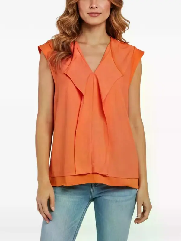 Kenzo Cap Sleeve V-neck Blouse