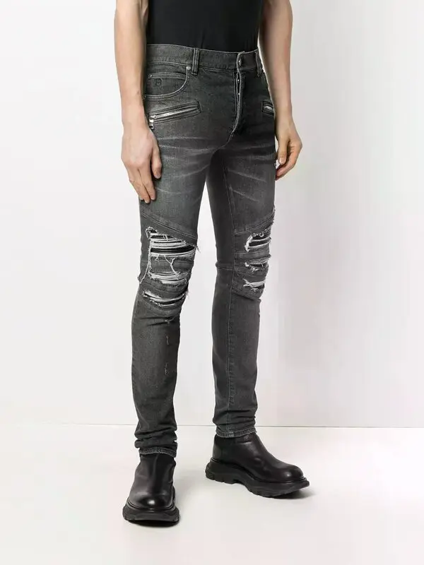 Balmain Slim-fit Jeans With Ripped Detailing