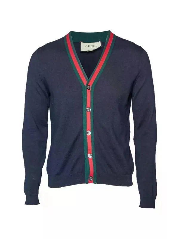 Gucci Wool Cardigan With Web Trim